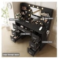 Vanity Desk with Mirror, Power Outlet and 10 Lights, Makeup Table with ...