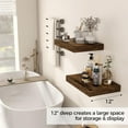12 Inch Deep Floating Shelves, 16 x 12 Rustic Wood Wall Shelves for ...