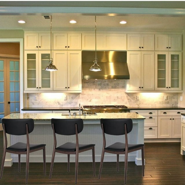 Sammy PU Faux Leather Dining Chair in Grey with Metal Black Frame, Side Dining Chair, Armless ...