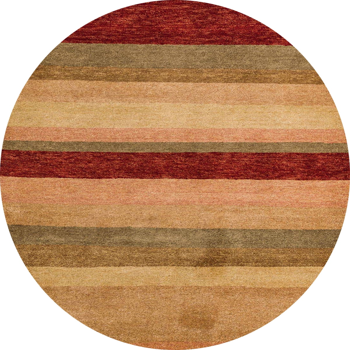 Ahgly Company Indoor Round Abstract Orange Abstract Area Rugs, 6' Round ...