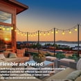 4 Pack String Light Poles,10 Ft Metal Poles with Fork for Outdoor ...