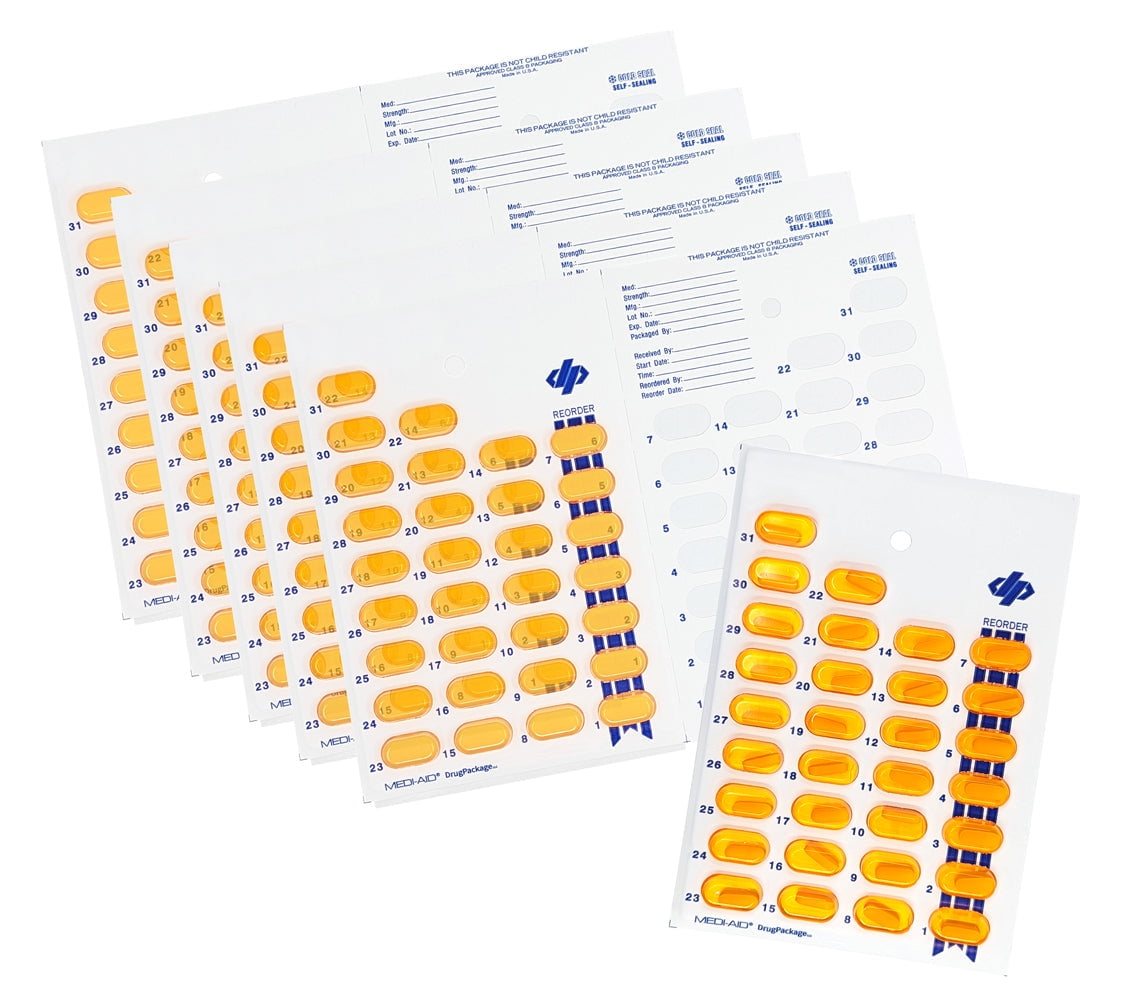 Drug Package 31 Day Monthly Cold Seal Pharmacy Blister Packs for ...