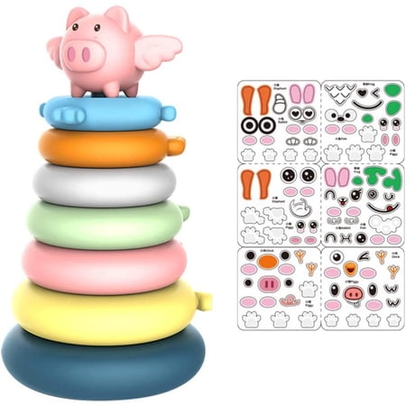 TOOAD Animal Stacking Rings Jouet Porc Empilage de Nidification ...