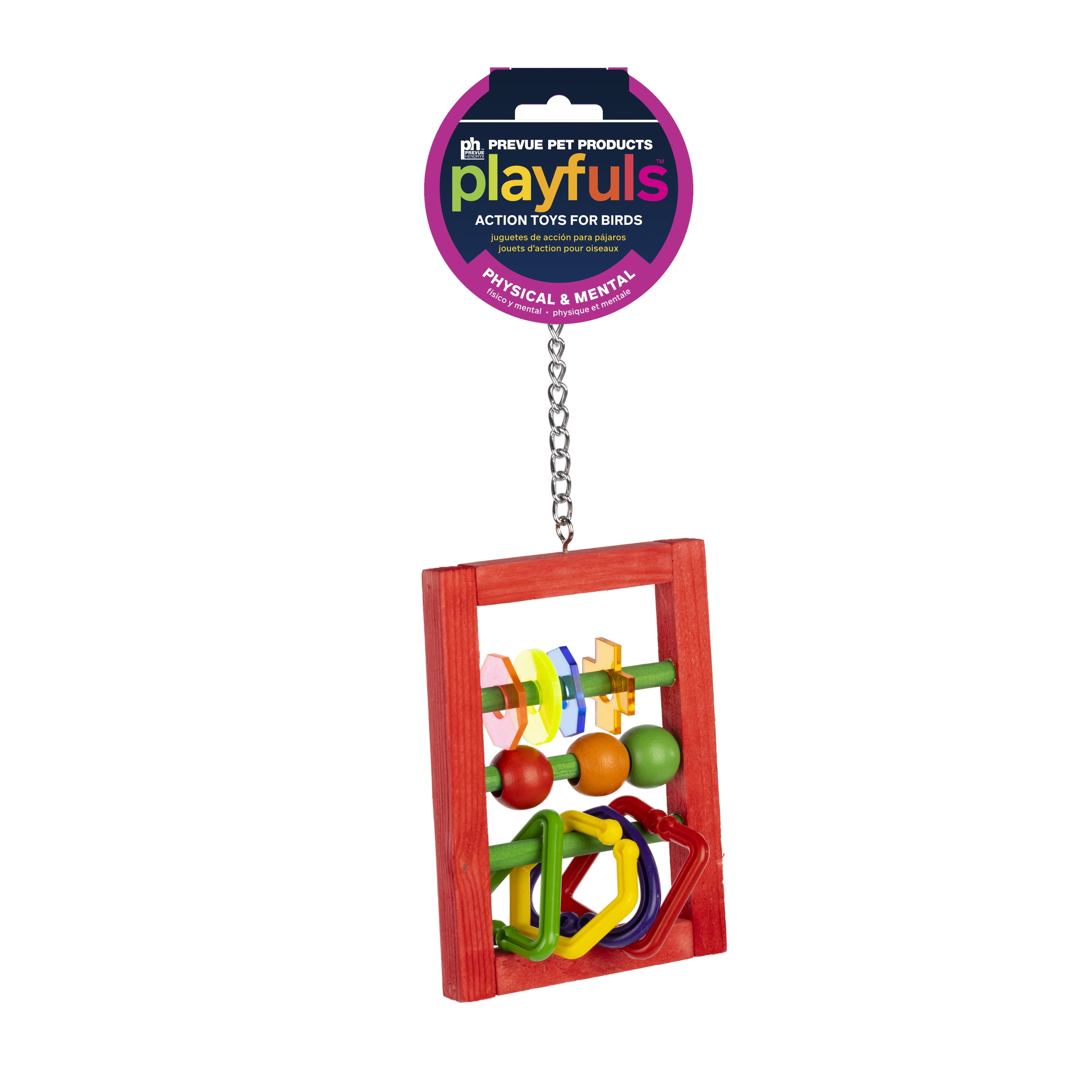 Prevue Pet Products Wood Frame Abacus Bird Toy with Plastic and Wood ...