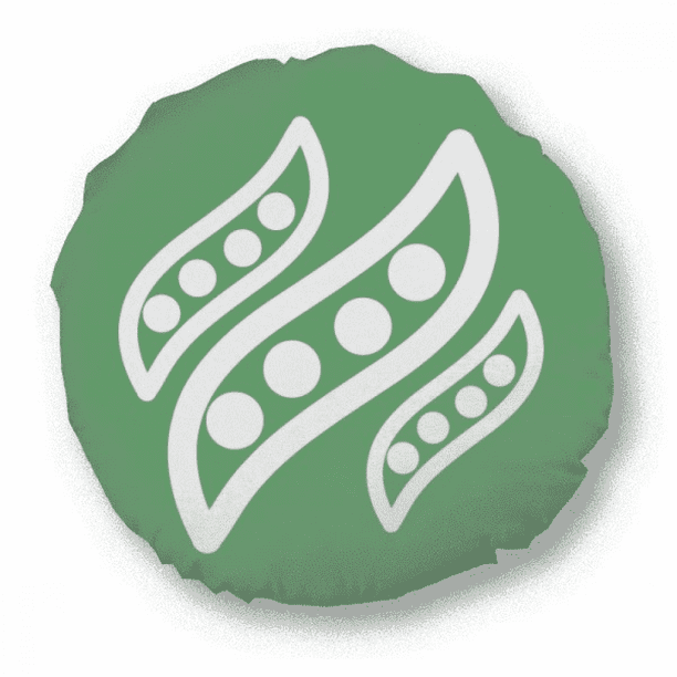 Vegetable Expression Happy Pea Body Round Throw Pillow Home Decoration ...