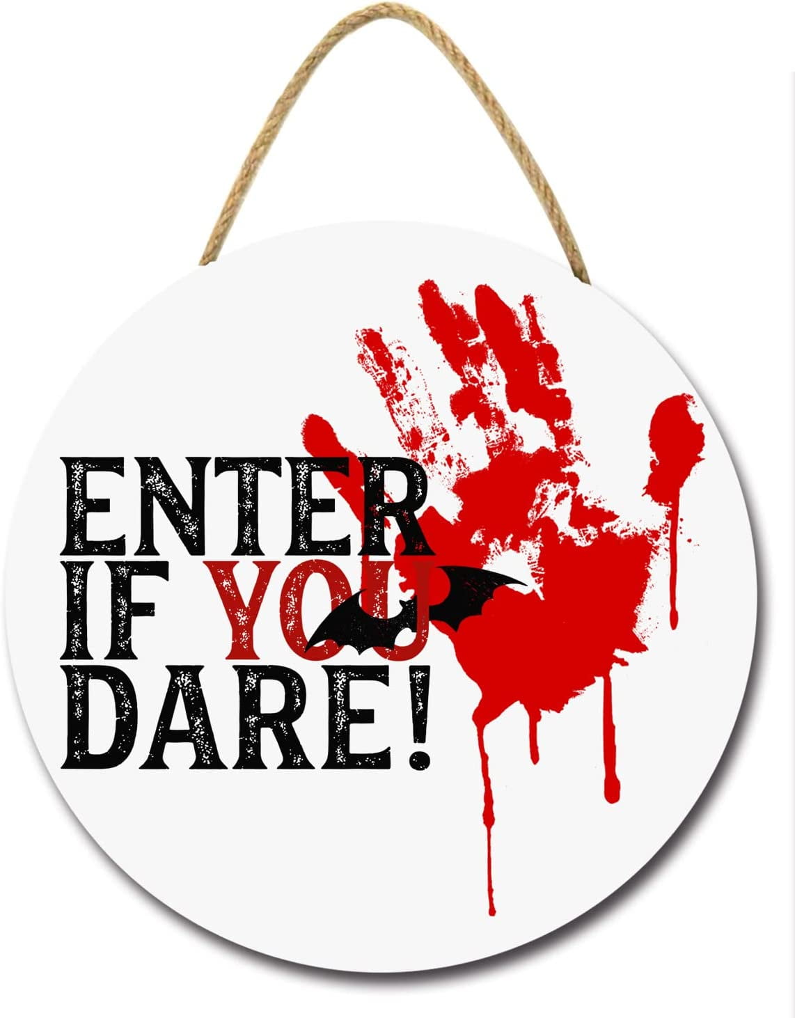 Eveokoki 11" Enter If You Dare Bloody Handprint Halloween Decoration ...