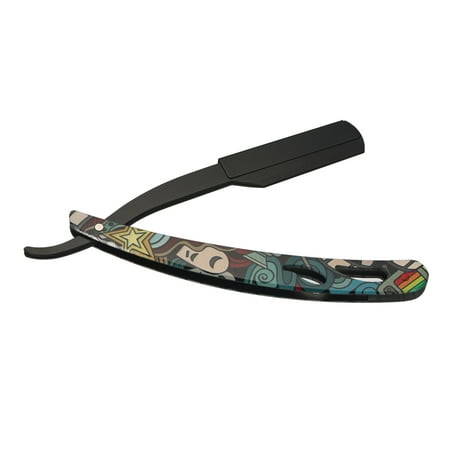 Foldable Straight Edge Barber Razor Metal Blade Handle Folding Shaver ...