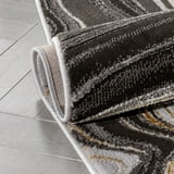 Well Woven Werrick Grey & Gold Marble Pattern Area Rug, 3'11" x 5'3 ...