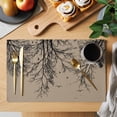 Brown Black Branches Placemats Set of 12 Botanical Dead Tree Birds ...