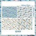 Fishing Theme Wrapping Paper - Watercolor Fish & Tackle Designs 12-Pack ...