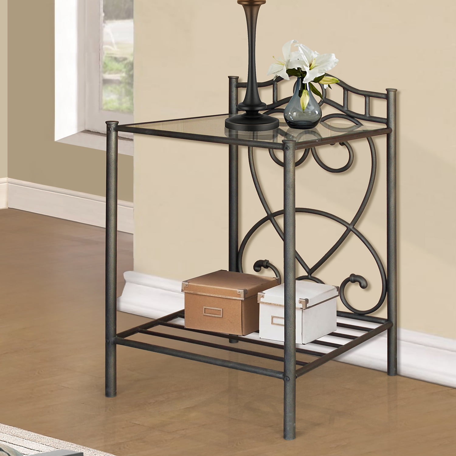 Home Source Bronze Night Stand - Walmart.com