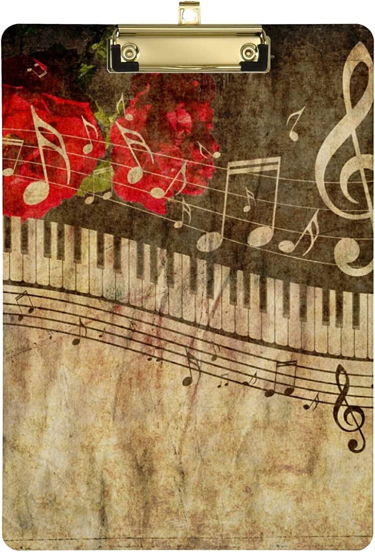FMSHPON Piano Keys Musical Notes Clipboard Hardboard Wood Nursing Clip ...