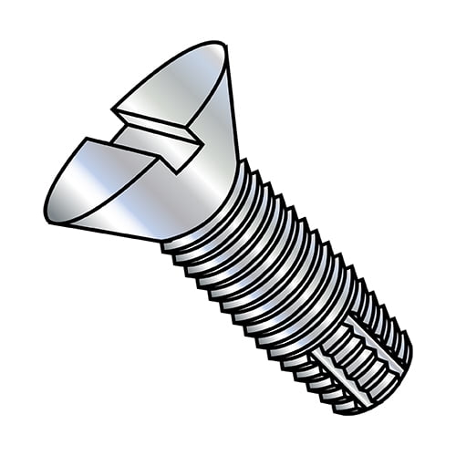 10-32X1/2 Slotted Flat Thread Cutting Screw Type F Fully Threaded Zinc ...