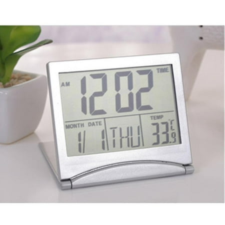 Barsinfi Portable Mini Lcd Digital Clock Travel Alarm Clock With 12/24 ...