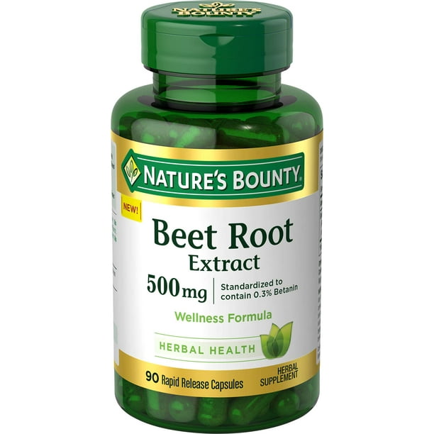 Nature's BountyÂ® Beet Root Extract, 500 mg, 90 Capsules - Walmart.com ...