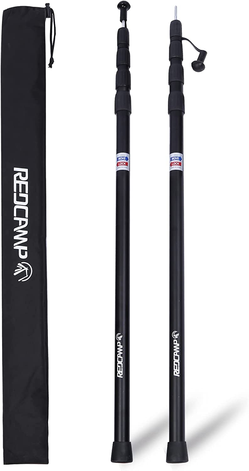 REDCAMP Aluminum Adjustable Camping Tarp Poles, Set of 2 Telescoping ...