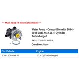 Water Pump - Compatible with 2014 - 2018 Audi A6 2.0L 4-Cylinder ...