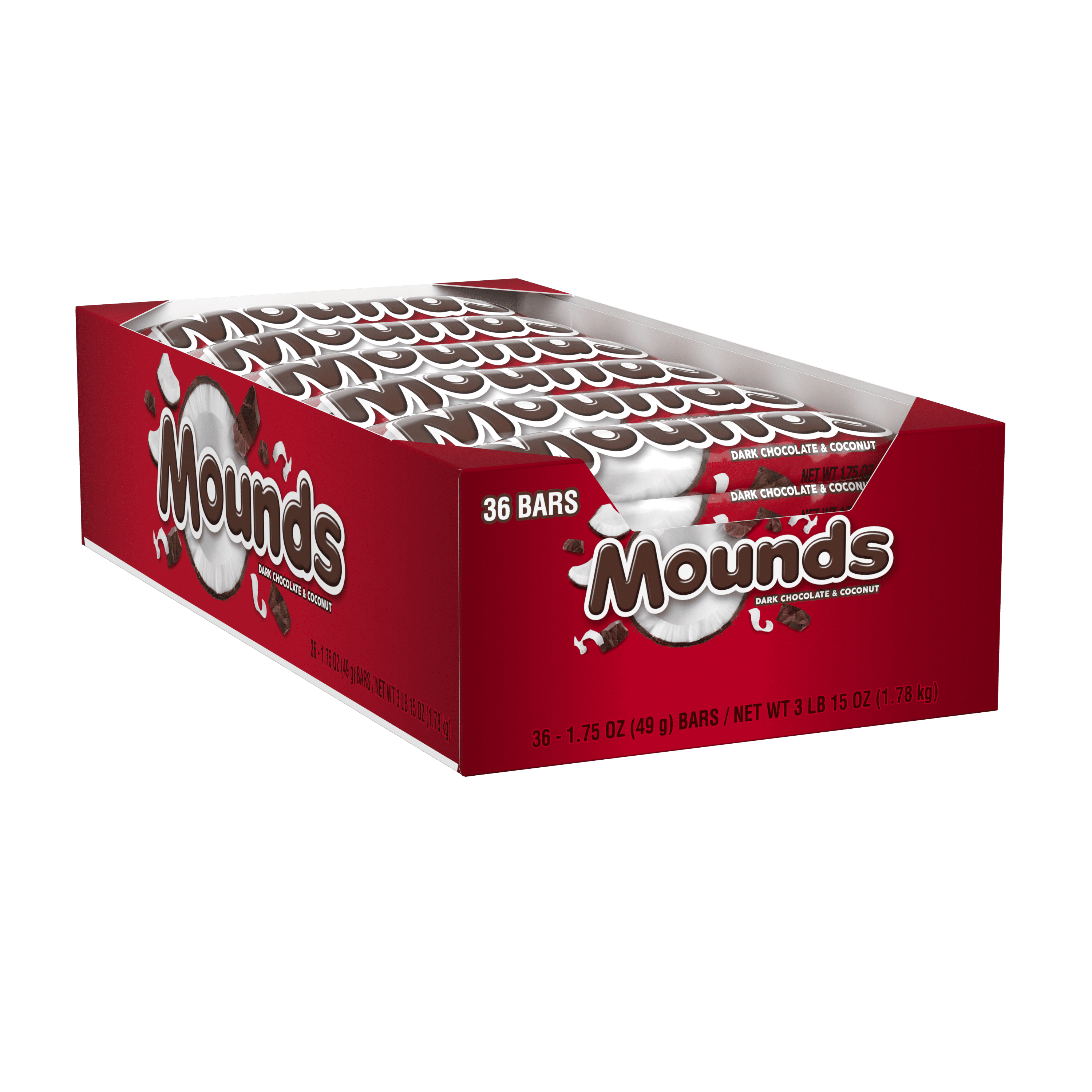 Mounds Dark Chocolate And Coconut Candy Bar Box 175 Oz 36 Ct