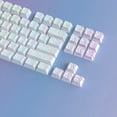 97 Keys White Contour Lines PBT Double Shot Keycaps Sidelit Light ...