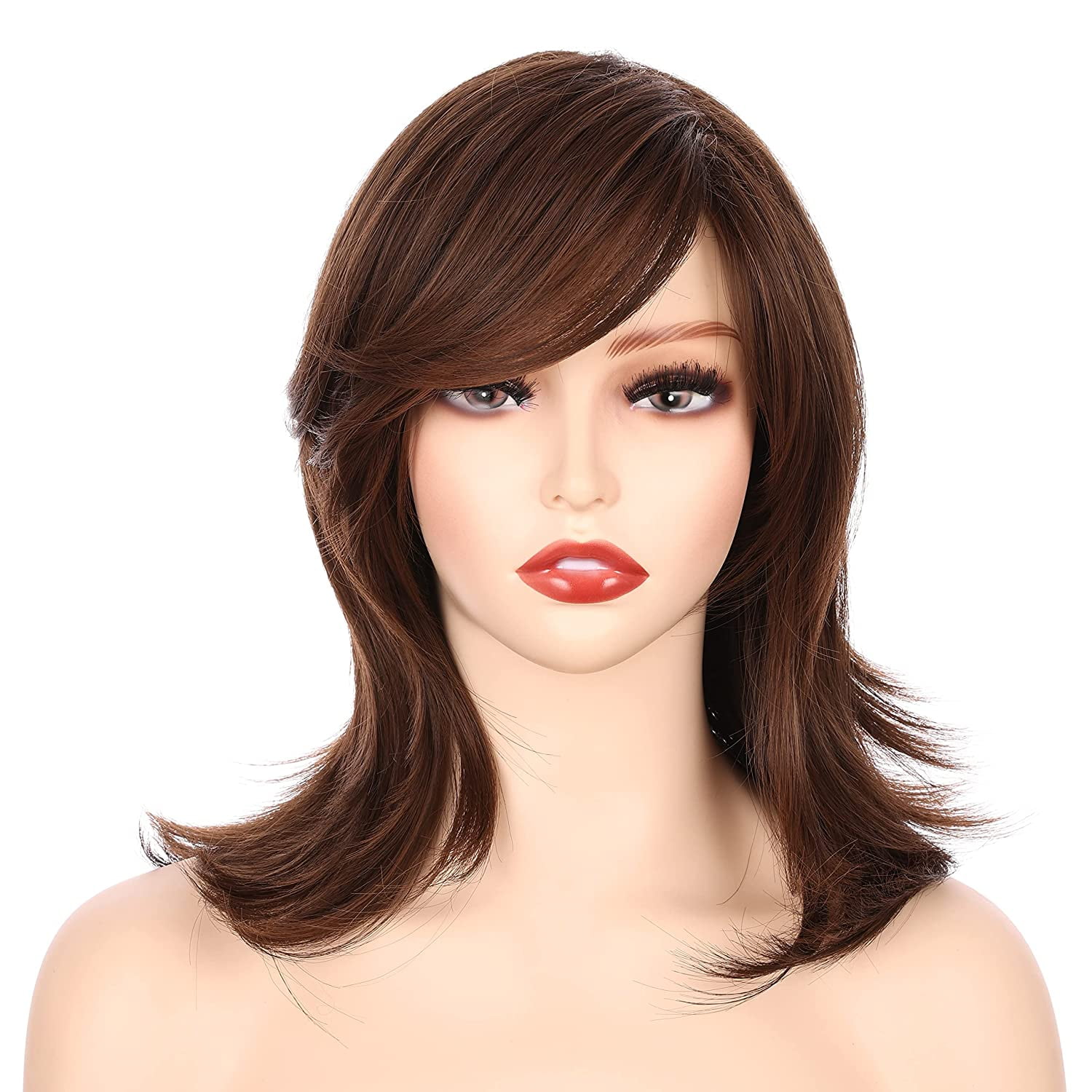 OneDor 13" Full Head Stunning Hair Wig with Side Fringe for Women ...
