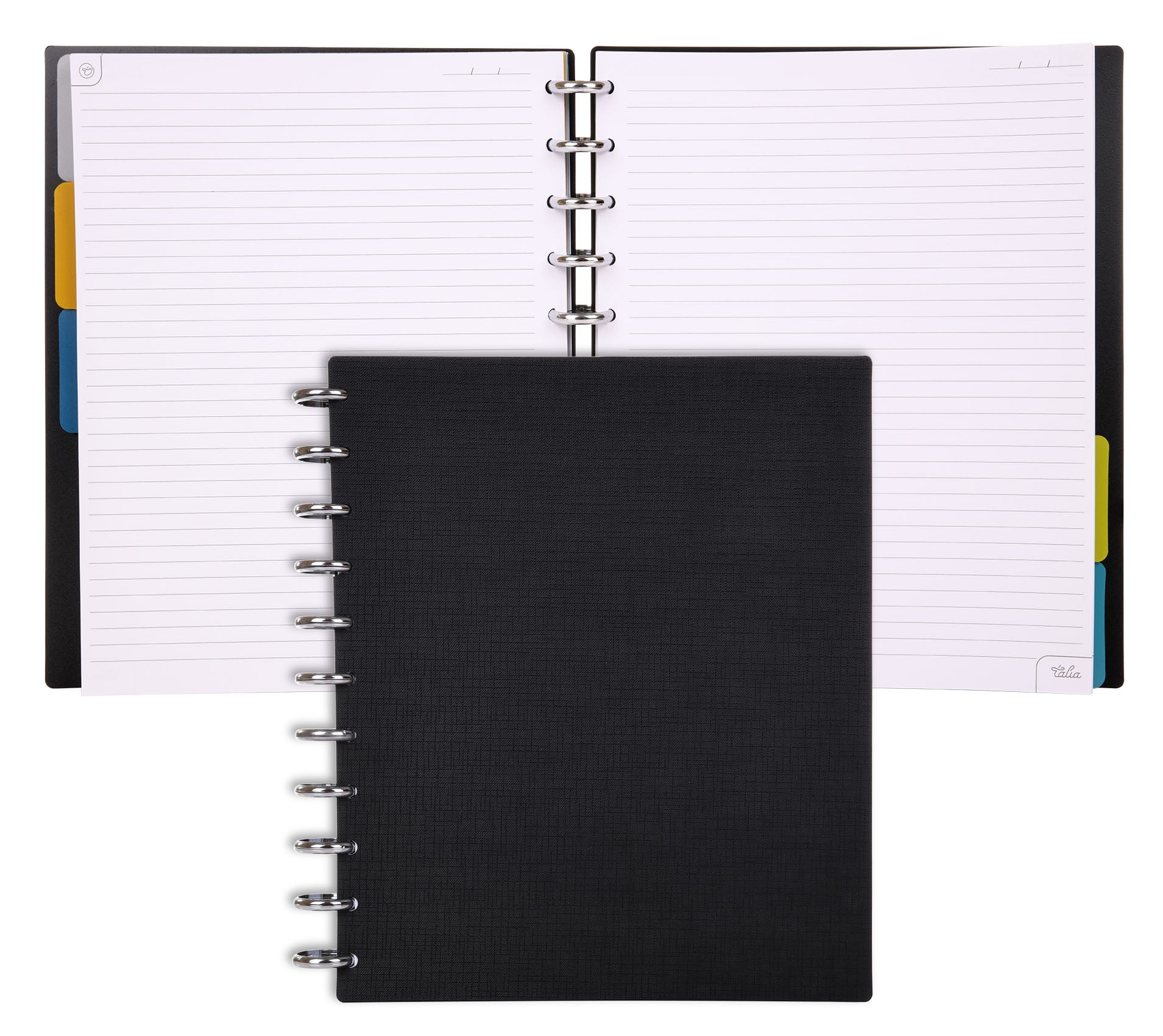 Talia Notebook Planner, Customizable -03224 (Black /Silver Discs ...