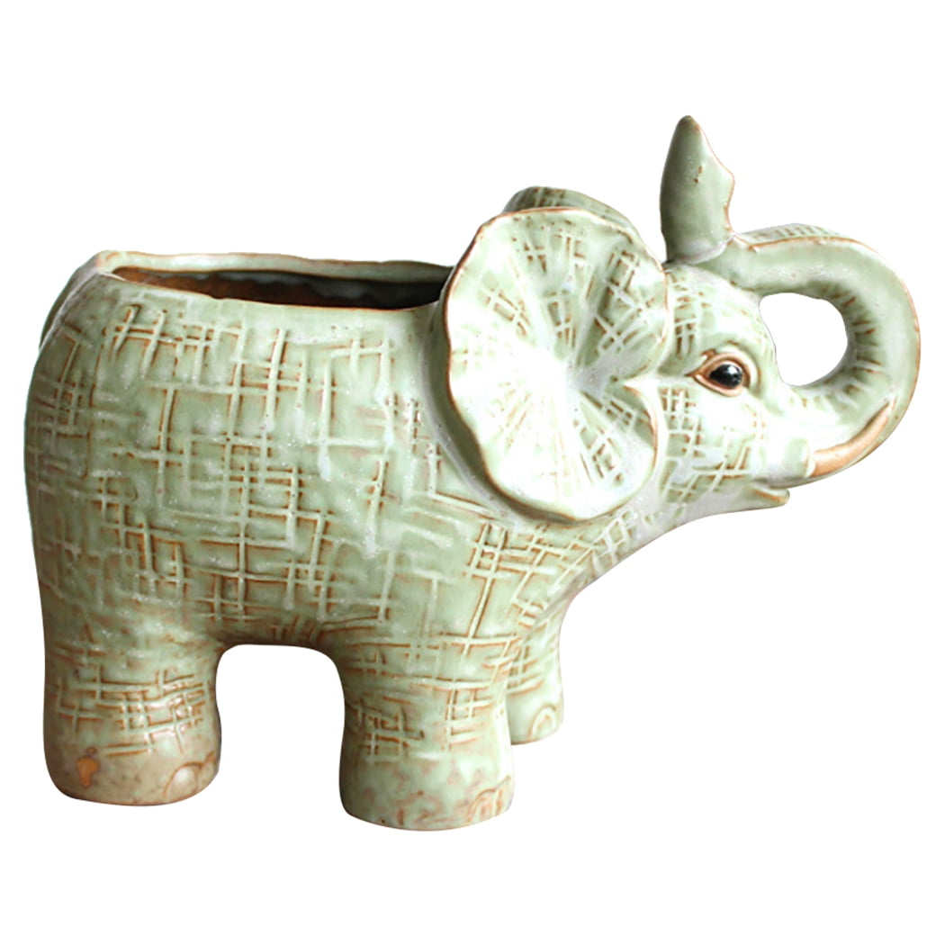Coofit Succulent Pot Ceramic Elephant Flower Pot Succulent Planter ...