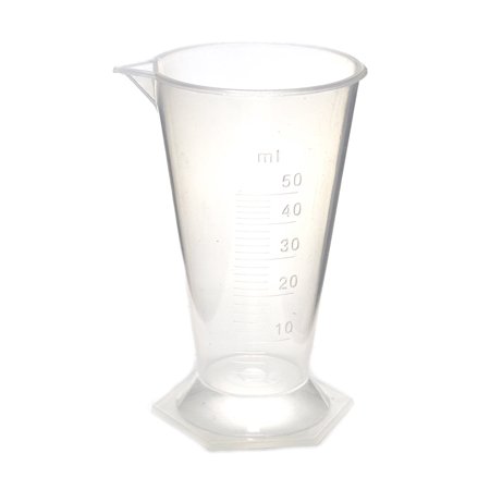 Conical Measuring Cup, 50ml Capacity w/ 2ml Graduations, Polypropylene ...