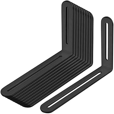 10Pcs 165 x 120 x 24 mm Blacks Steel Corner Braces with Slot ...