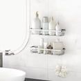 Bathroom Shower Organizer Silvery 2 Pack for RV Apartment Home Storage ...