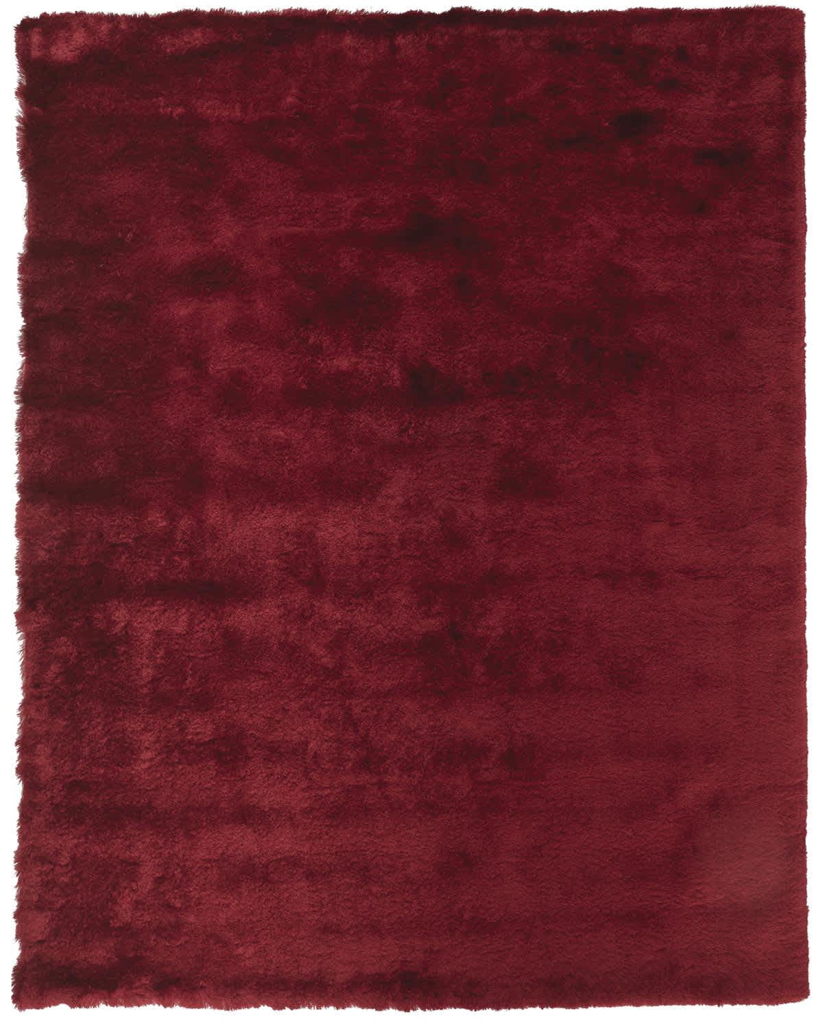Freya Plush Shag Rug with Metallic Sheen, Cranberry Red, 2ft x 3ft-4in ...
