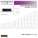 12 Person Rectangular Powered Modular Conference Table Metal Bases ...
