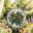 Chilfamy Round Stained Glass Window Suncatcher, Bird of Paradise Green ...