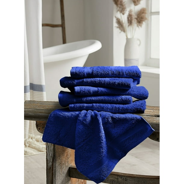 Bath Towels 22 x 44 inches, Set of 6 Ultra Soft 100% Combed Cotton ...