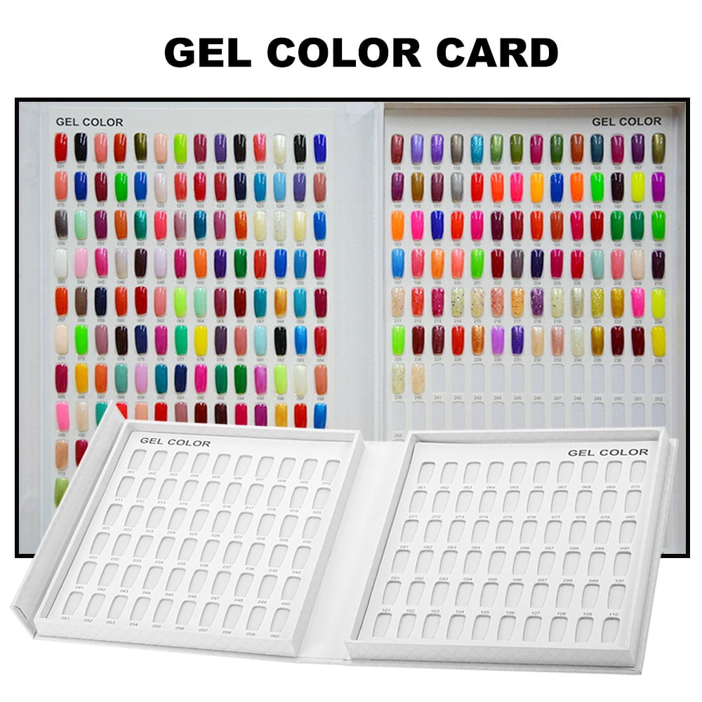 Professional 216/120 Colors White Nail Gel Polish Display Chart with ...