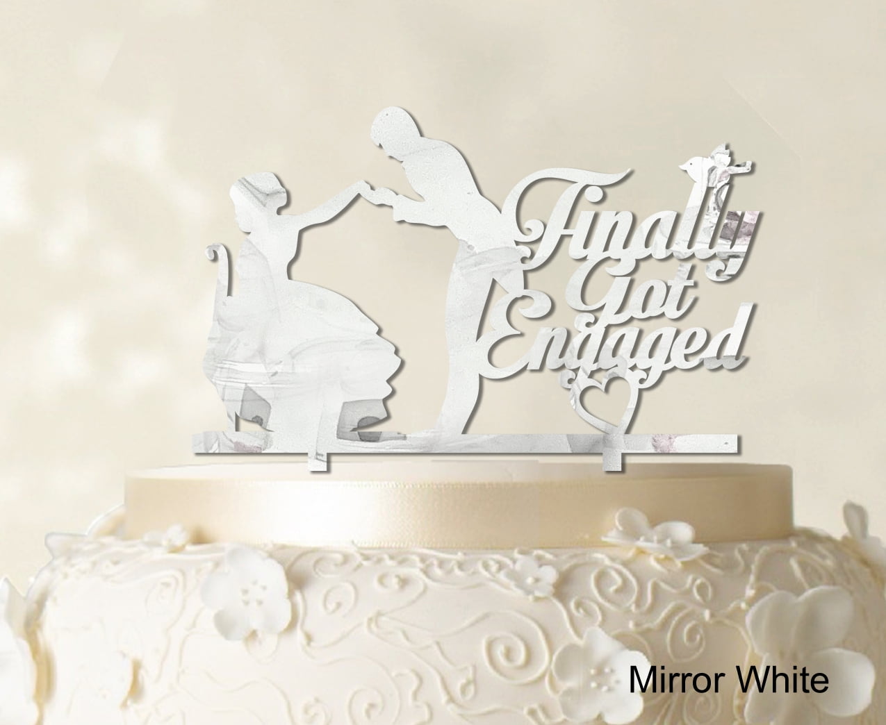"Finally Got Engaged Couple Cake Topper Wedding Cake Topper Color ...