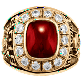 Keepsake Personalized Men's Square Premiere Class Ring in Valadium ...