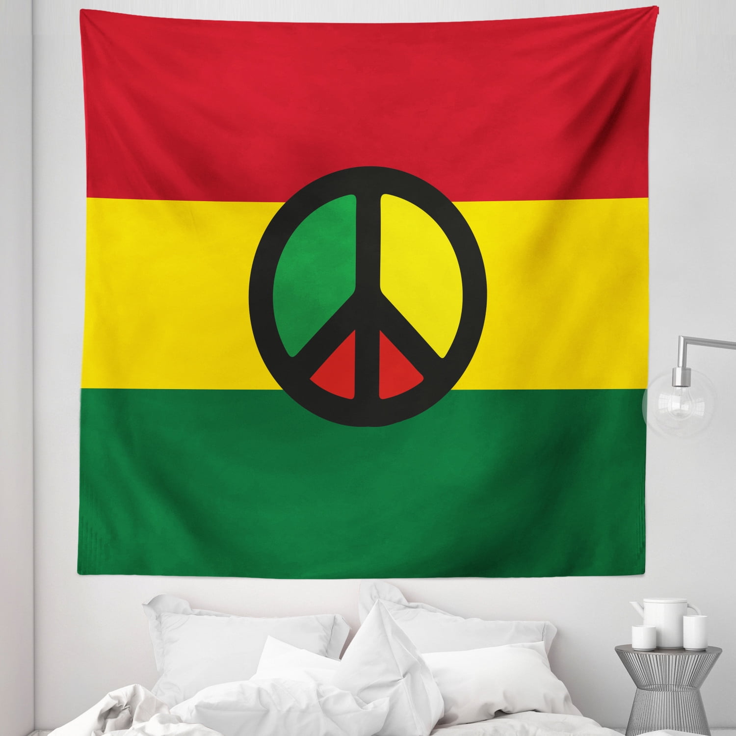 Jamaican Tapestry, Reggae Culture Peace Caribbean Country Flag Design ...