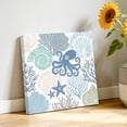 Blue Ocean Octopus Canvas Wall Art for Living Room, Nautical Sea ...