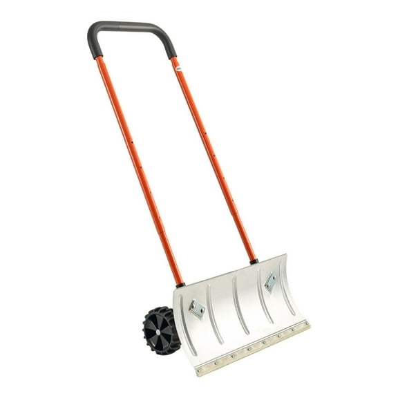 Heavy-Duty Snow Pusher with Wheels, 29" Snow Shovel Plow for Driveway ...