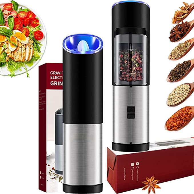 Jsbaby Electric Salt and Pepper Grinder,Battery-Powered Automatic ...