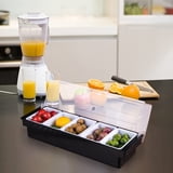 FJXIN Plastic Garnish Station with 5 Trays and Lid - Walmart.com