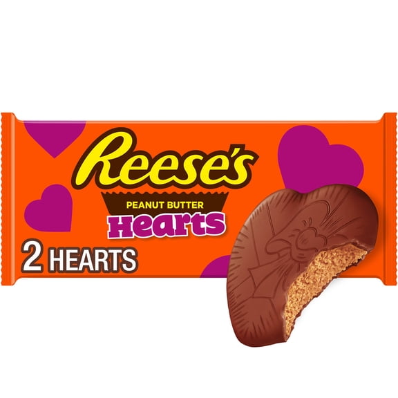 REESE'S Milk Chocolate Snack Size Peanut Butter Hearts, Valentine's ...