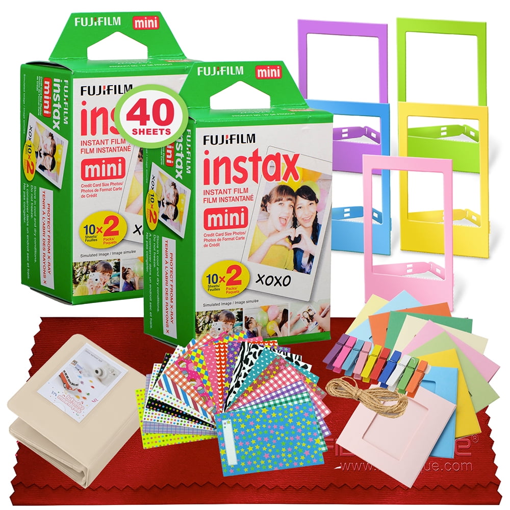 FUJIFILM INSTAX Mini Instant Film (40 Exposures) and Funky Film Frames ...