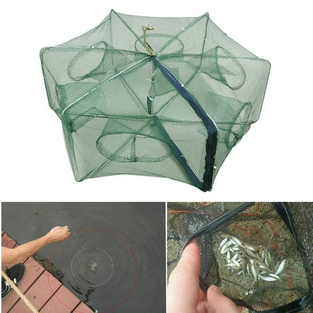 Fishing Bait Trap Foldable Fish Minnow Crayfish Shrimp Net Trap Cast Net Dip Cage Collapsible ...