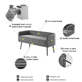 Upholstered Bench for Bedroom or Entryway, with Low Backrest and ...