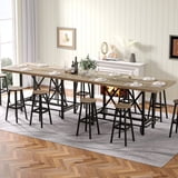 Tribesigns Dining Table for 6 People, Industrial Rectangular Kitchen ...