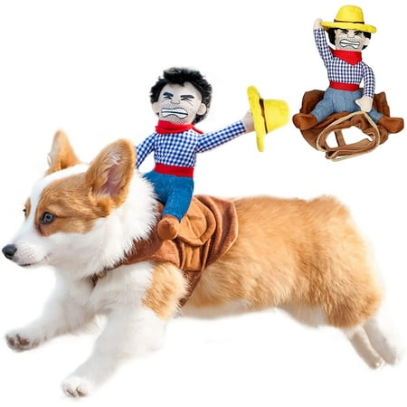 P5HAO Cowboy Rider Dog Costumes, Funny Riding Cowboy Knight ...