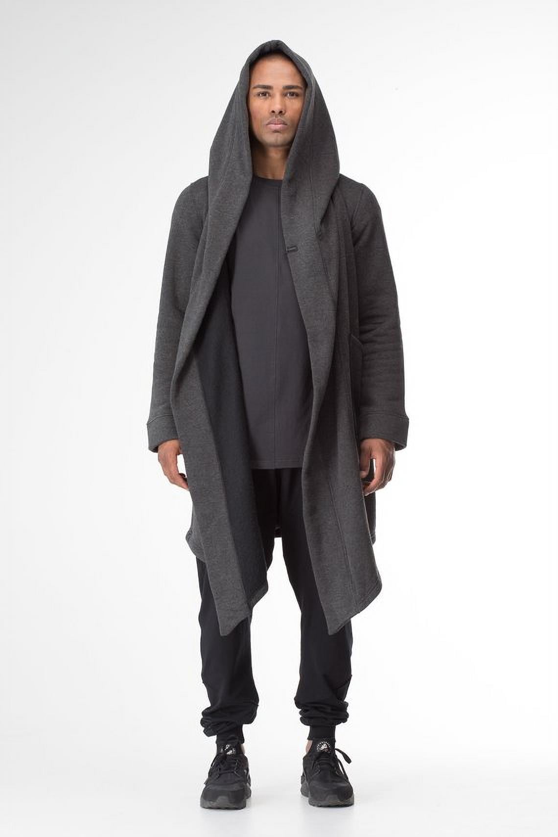 Men's Long Cloak Cape Coat Loose Hoodie Jackets PunK Trench Gothic ...