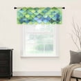 Abstract Ombre Green Blue Semi Sheer Valance Curtains Geometric Art ...