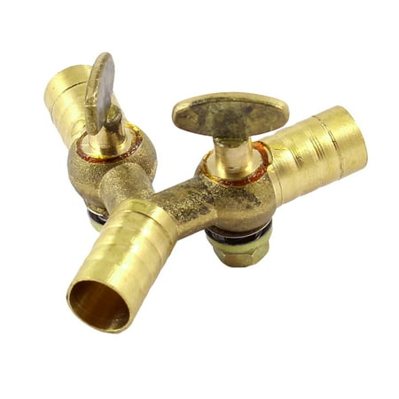 8.6mm Inner Dia Three Way Double Outlet Y Shape Brass Gas Control Valve ...